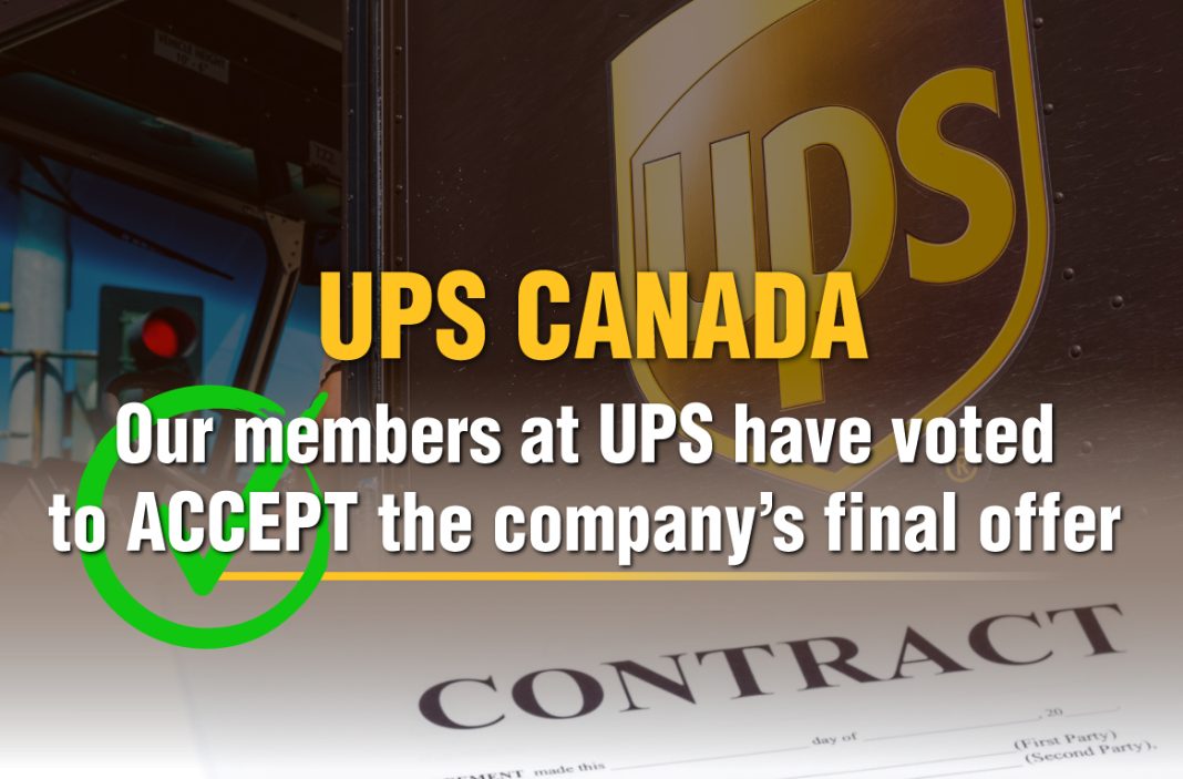 Teamsters Canada Members at UPS Accept Company’s Final Offer ...